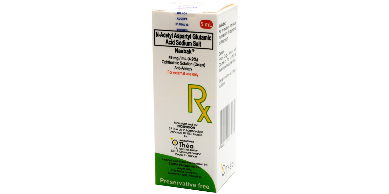 NAABAK N-Acetyl Aspartyl Glutamic Acid Sodium Salt 49mg / mL Ophthalmic ...